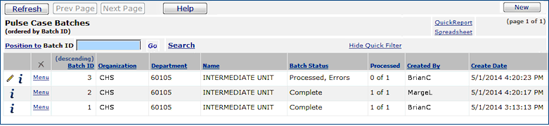 Create Requisitions for Pulse Cases